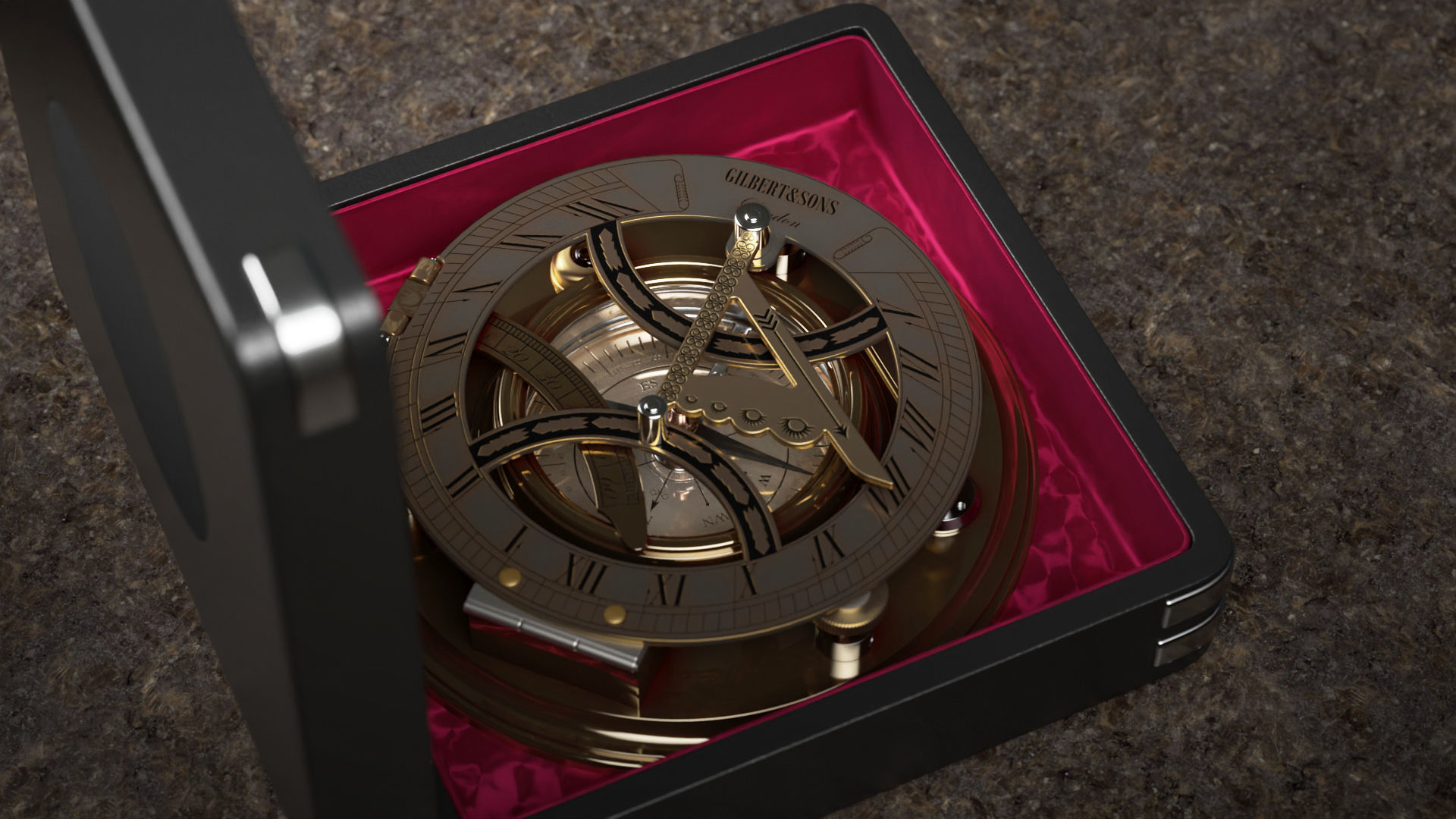 Compass Antique Brass Sundial 3D model animated | CGTrader