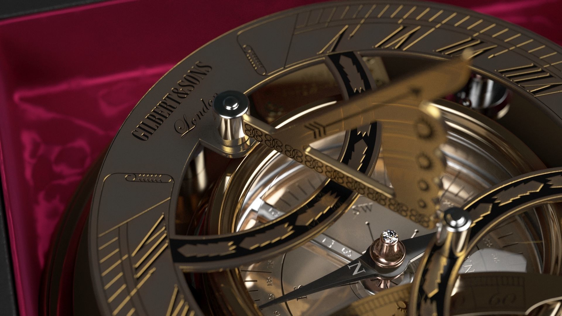 Compass Antique Brass Sundial 3D model animated | CGTrader