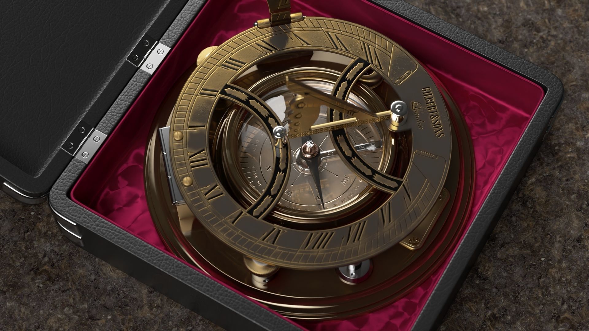 Compass Antique Brass Sundial 3D model animated | CGTrader