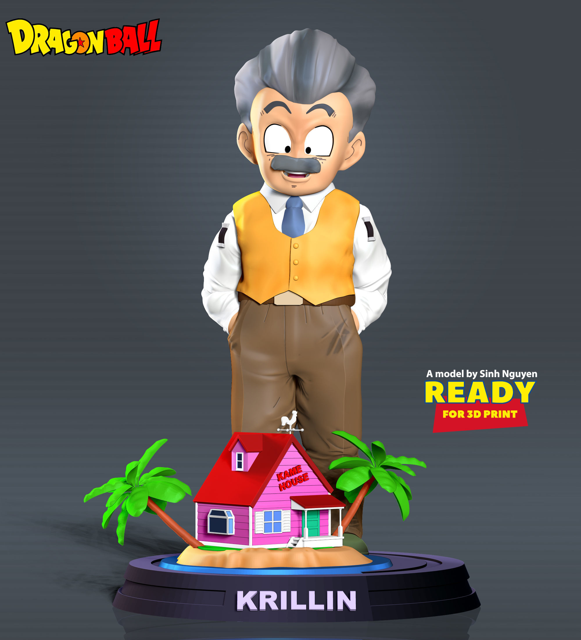 Krillin - Old man 3D model 3D printable | CGTrader