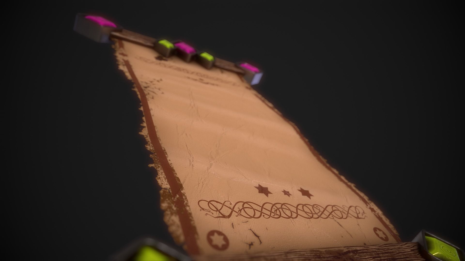 3D model Stylized Paper Scroll Low-poly 3D model VR / AR / low-poly ...