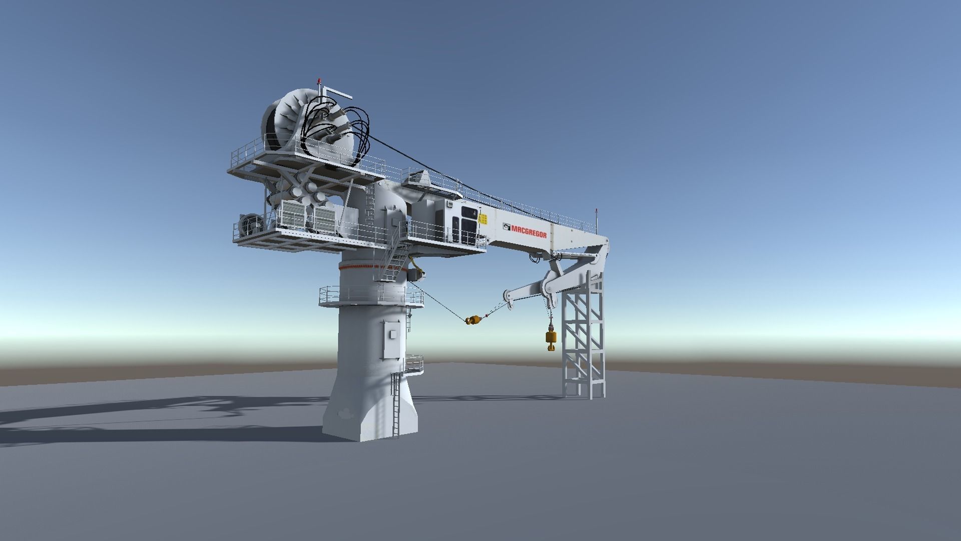 3D model Offshore Vessel Deck Crane low-poly 3d model VR / AR / low ...