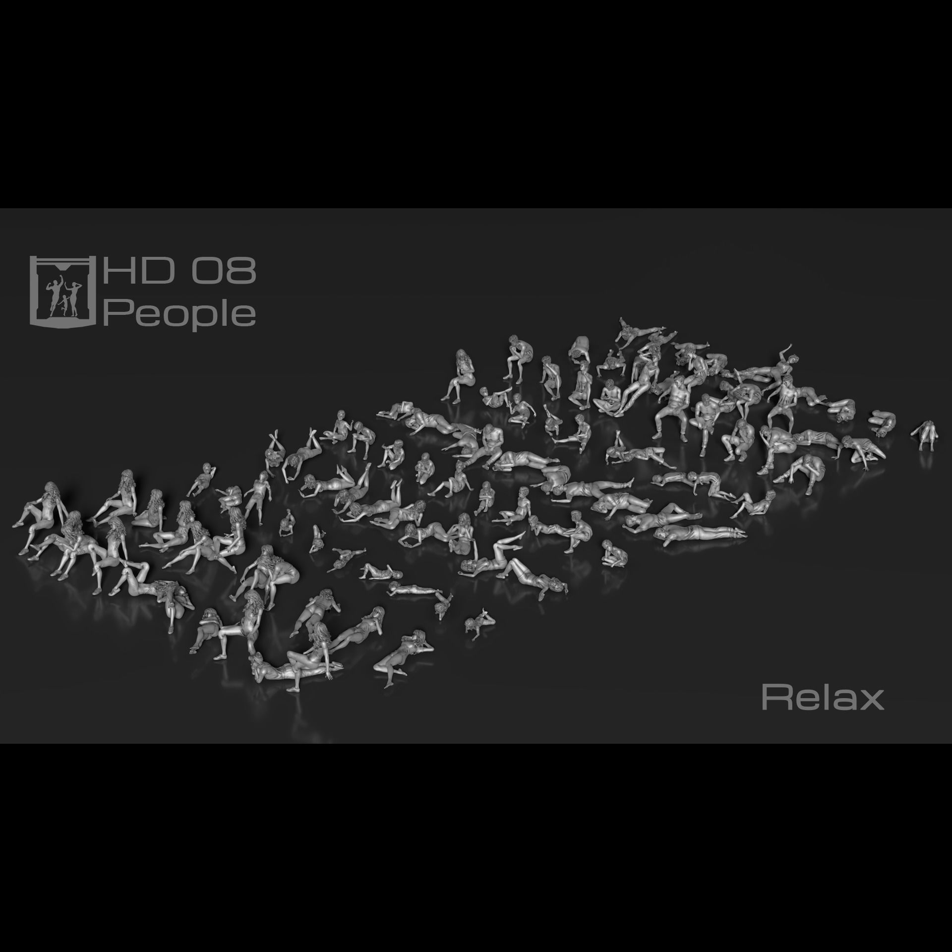 HD People 08 Relax 3D model 3D printable | CGTrader