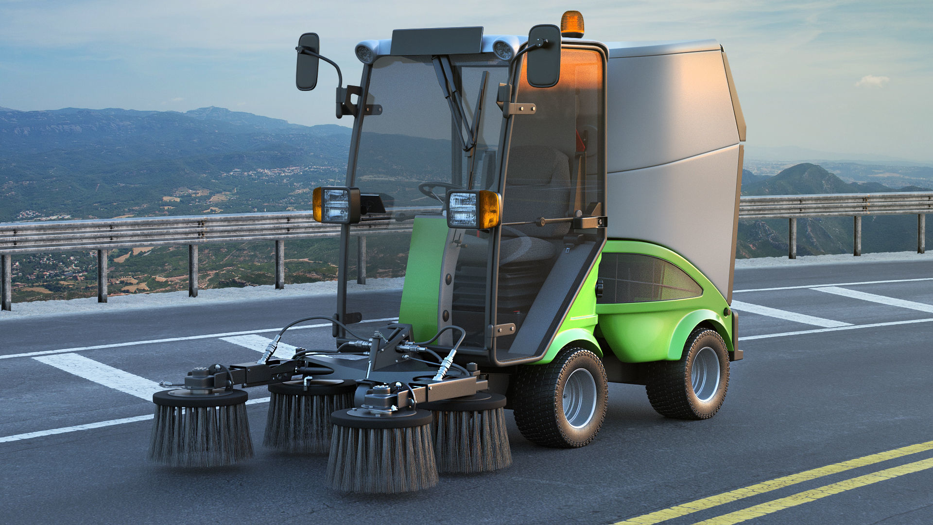 Compact Street Sweeper 3D model | CGTrader