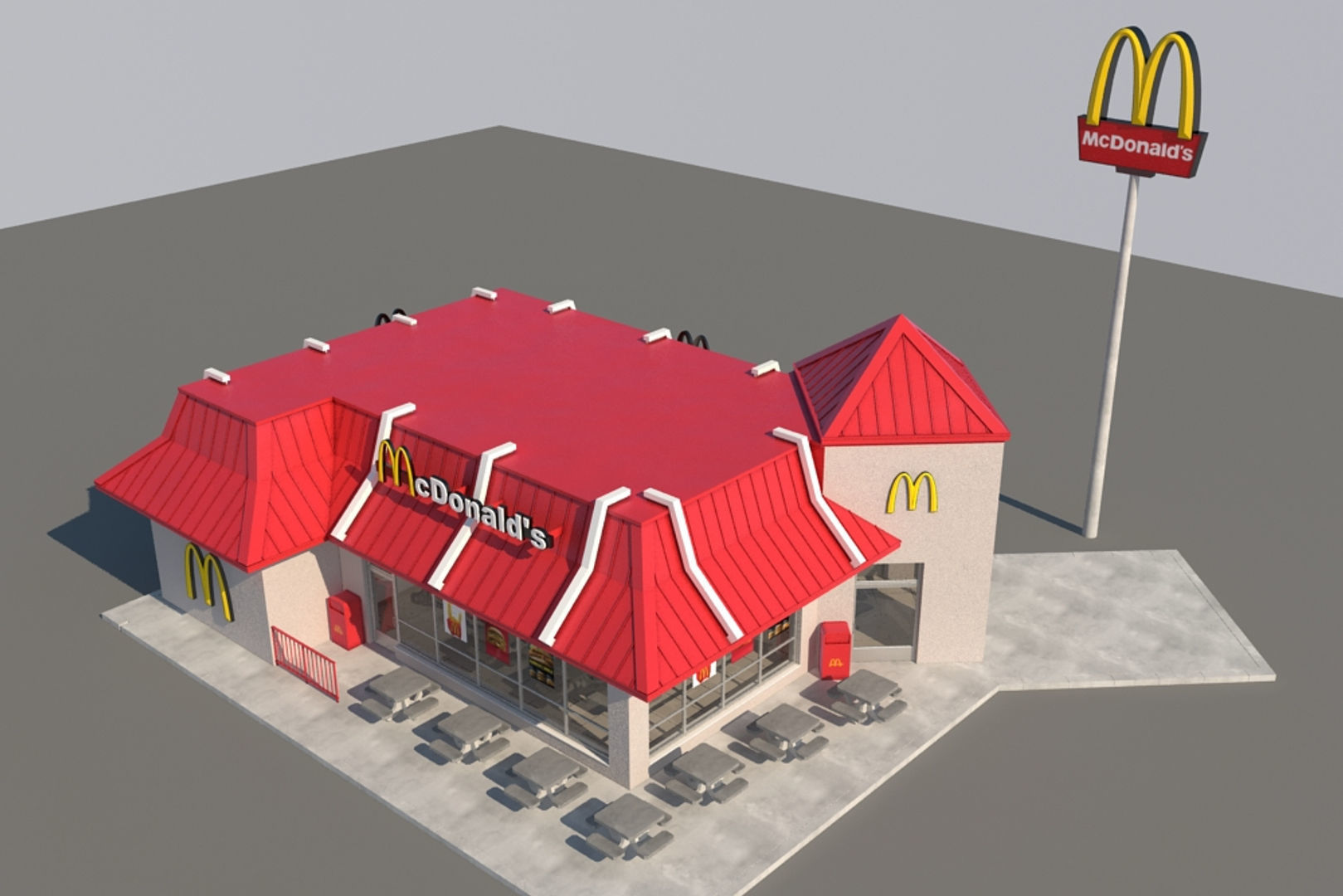 Fast Food Court Collection 3D model | CGTrader