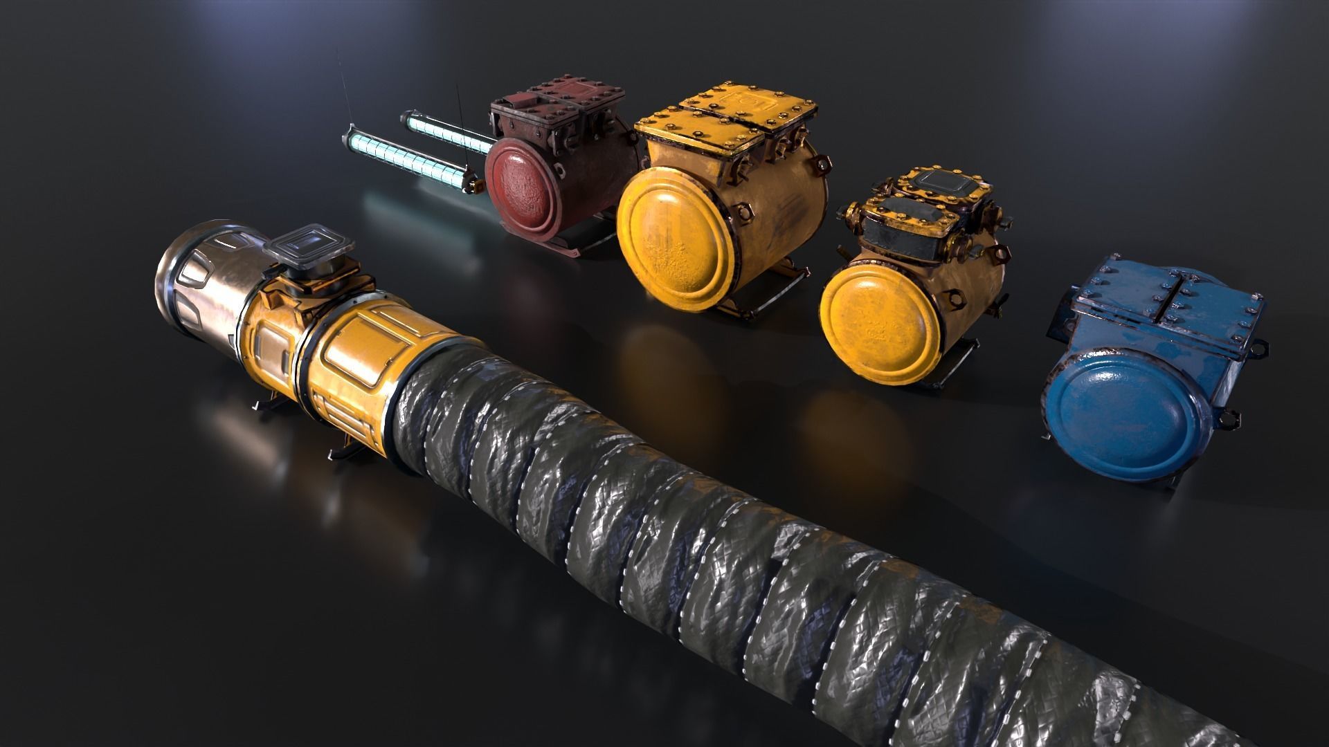 3D model Mine Props Industrial VR / AR / low-poly | CGTrader
