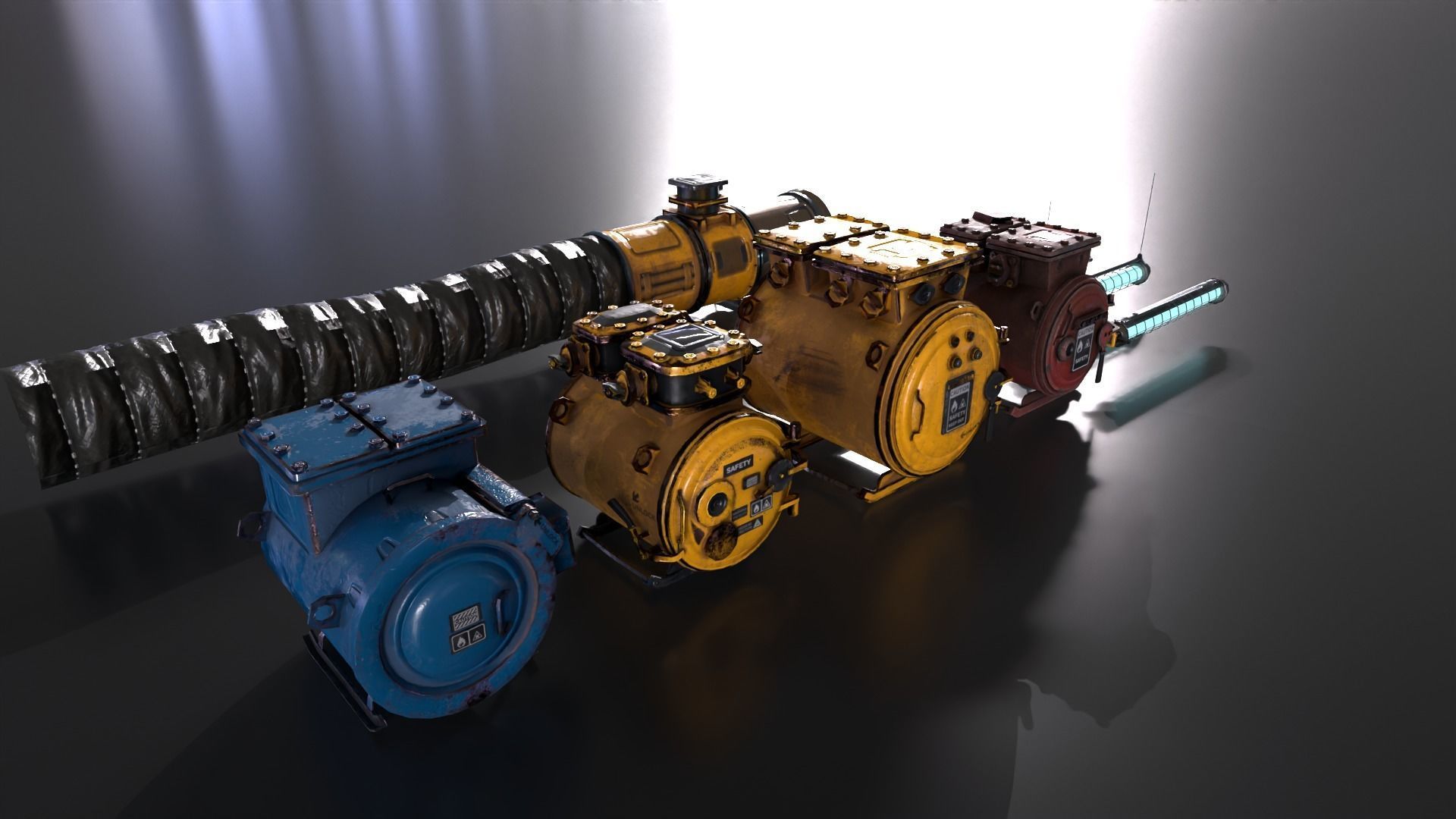 3D model Mine Props Industrial VR / AR / low-poly | CGTrader