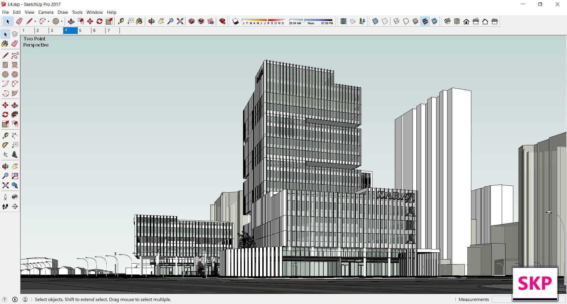 Sketchup Commercial Complex L4 3D model | CGTrader