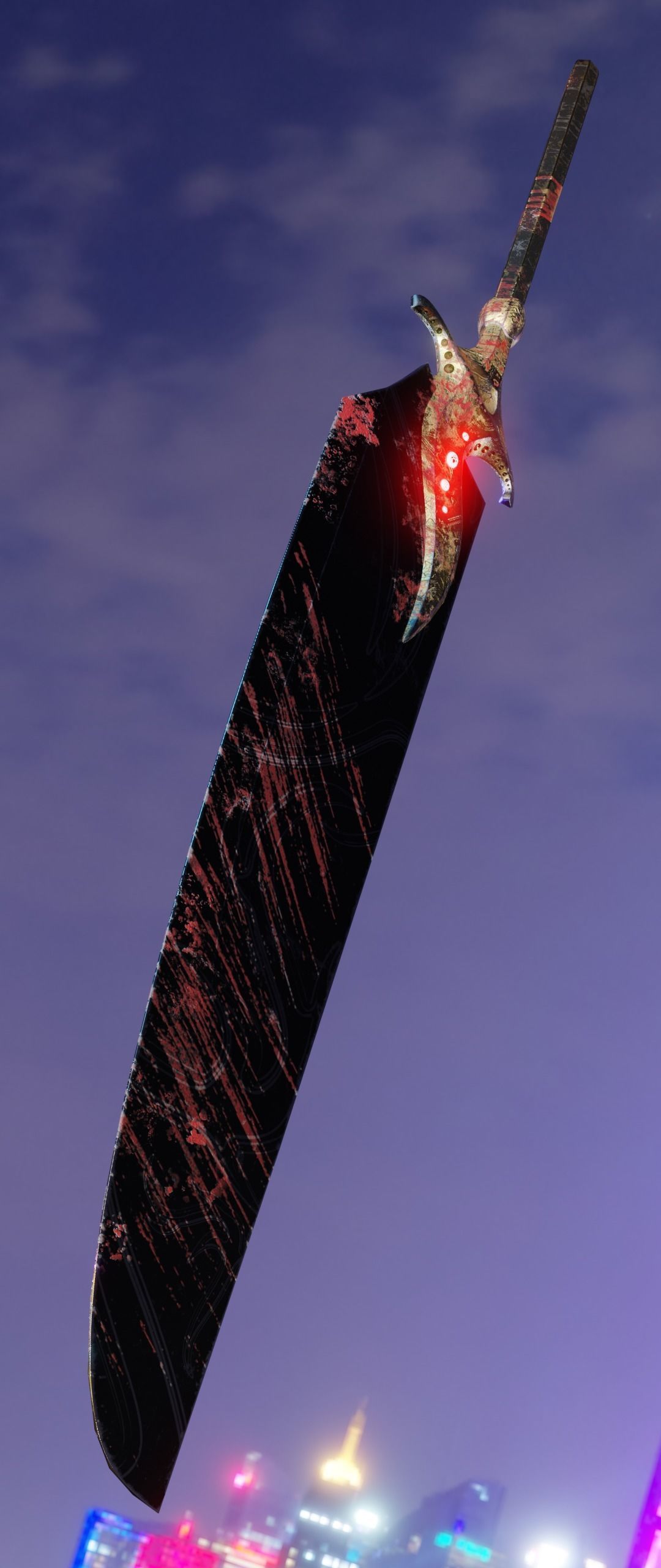 3D model Two-handed Sword PBR Low-Poly Game-Ready 3D Model VR / AR ...