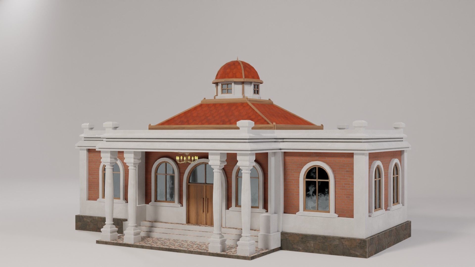 3D model Colonial Building Lowpoly VR / AR / low-poly | CGTrader