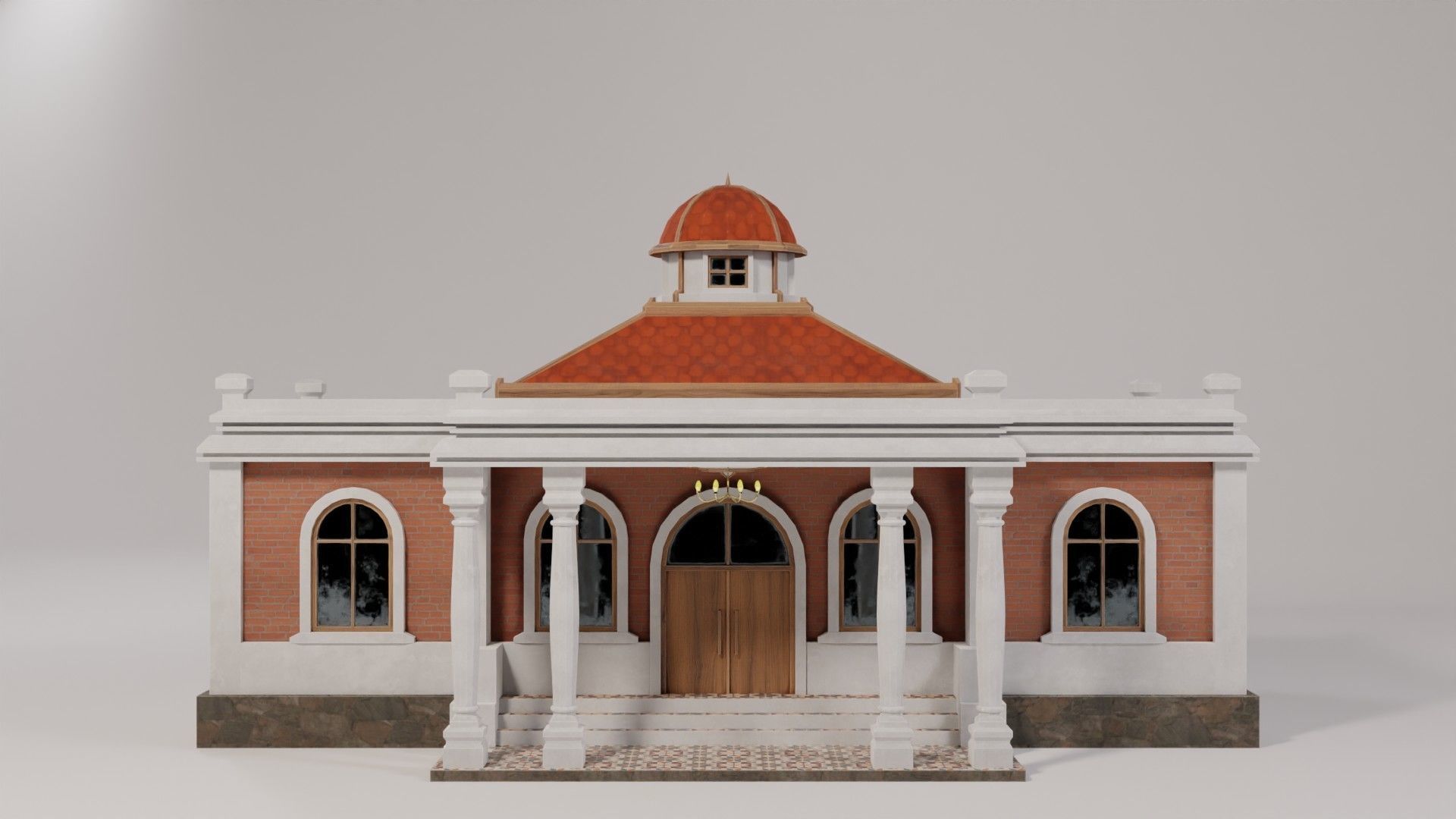 3D model Colonial Building Lowpoly VR / AR / low-poly | CGTrader