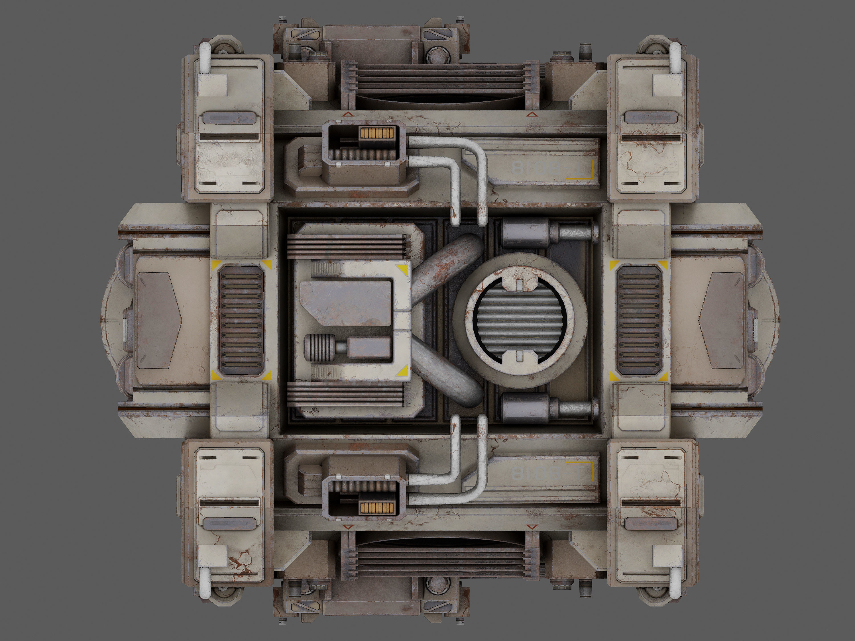 3D model Low Poly Generator futuristic spaceship VR / AR / low-poly ...