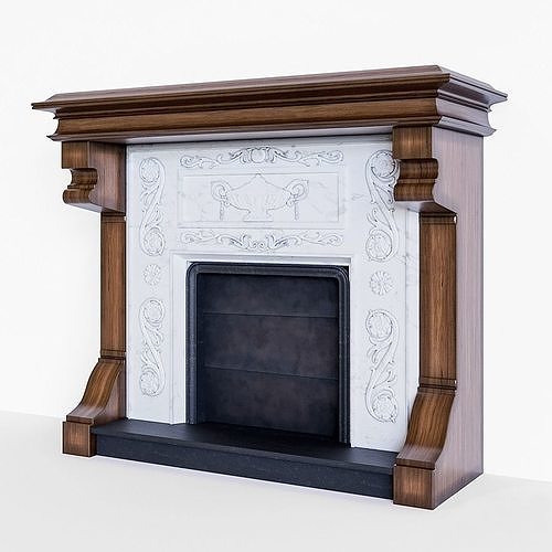 Fireplace ornate mantel 3D model | CGTrader