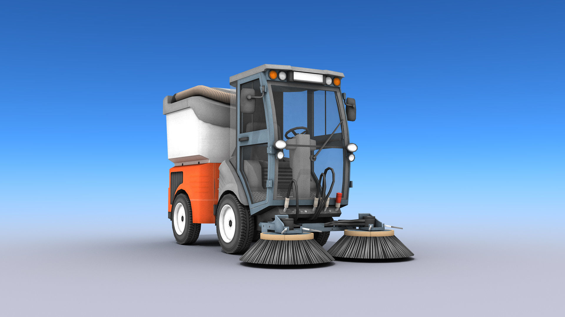 3D model Street Sweeper VR / AR / low-poly | CGTrader