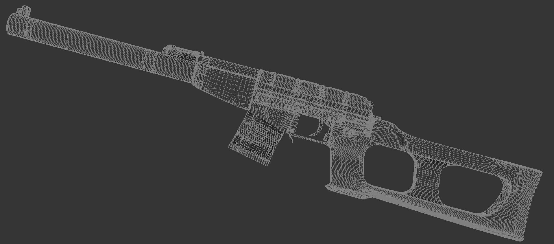 3D model Soviet Special Sniper Rifle VSS AKA Vintorez VR / AR / low ...