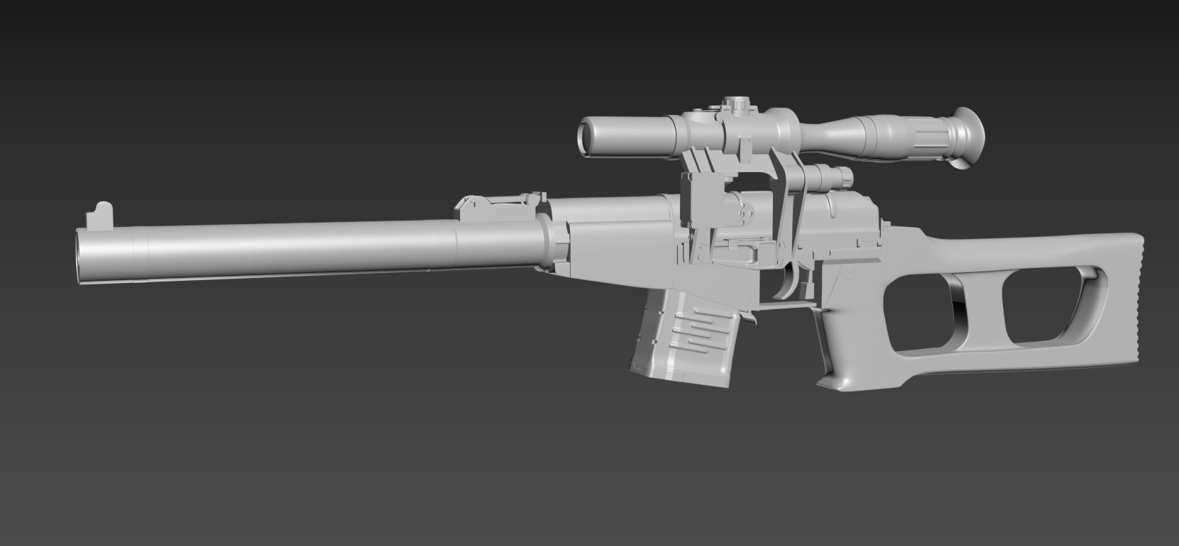 3D model Soviet Special Sniper Rifle VSS AKA Vintorez VR / AR / low ...