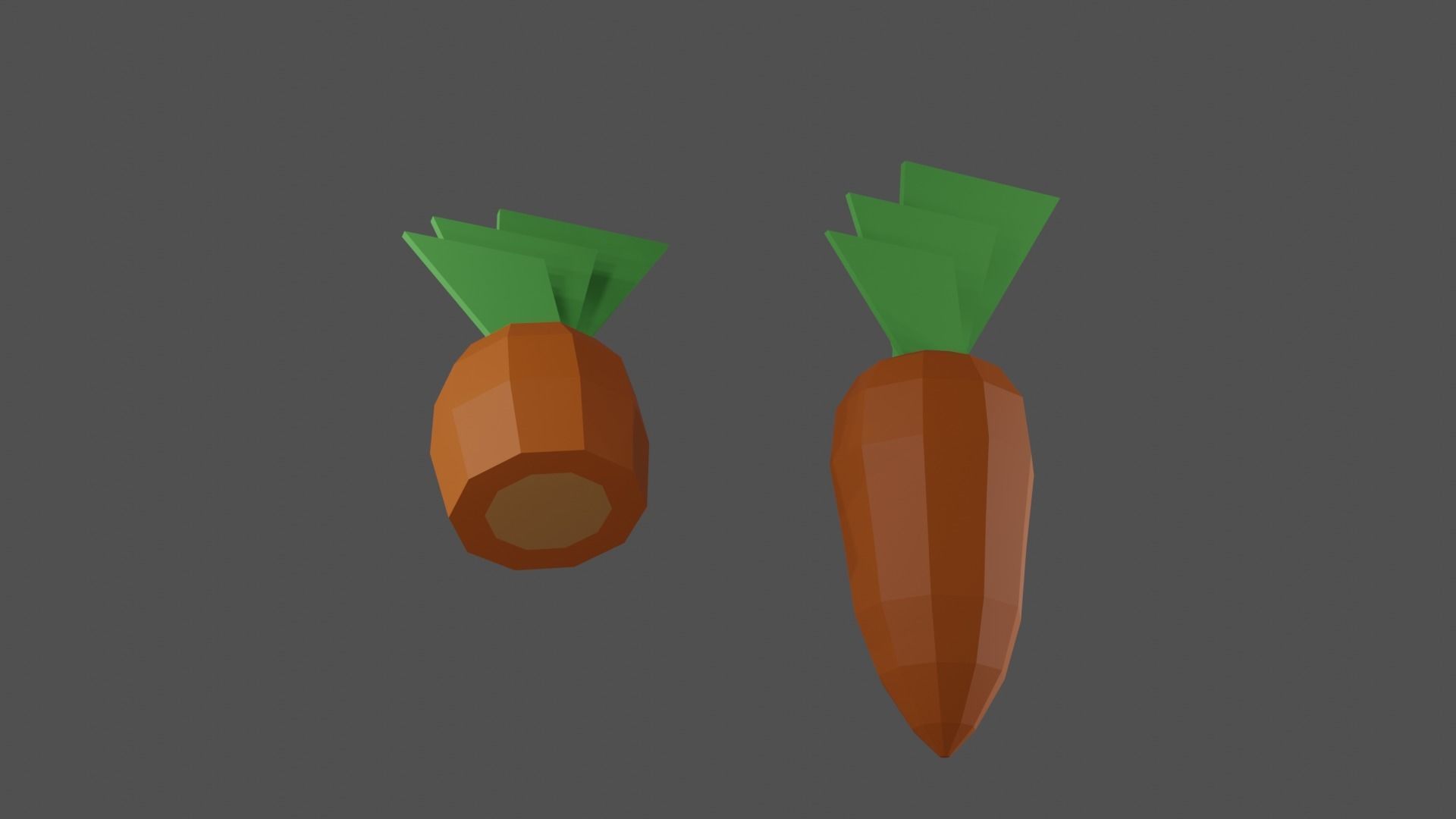 Carrot low-poly pair of pineapples free 3D model | CGTrader
