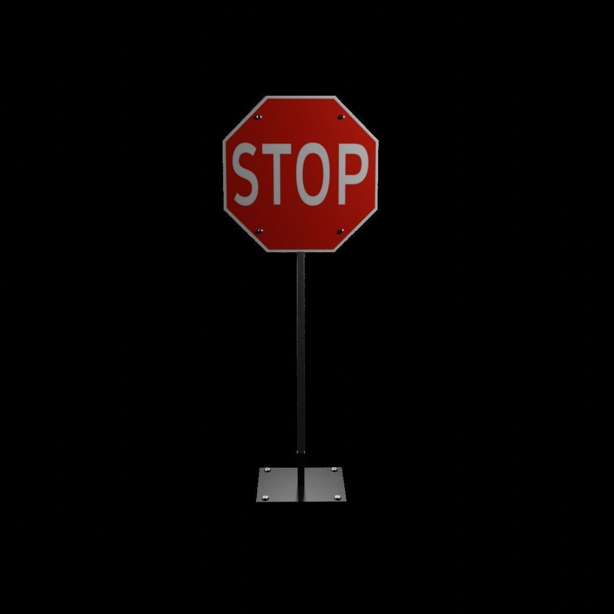 Stop sign model 3D model | CGTrader