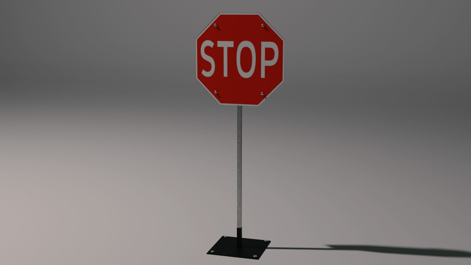 Stop sign model 3D model | CGTrader