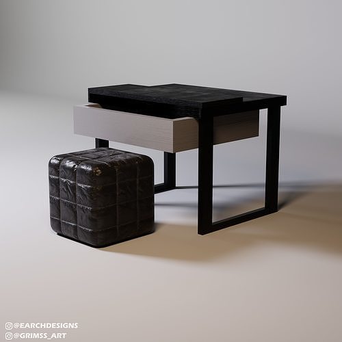 3D model PC TABLE WITH CABINET VR / AR / low-poly | CGTrader