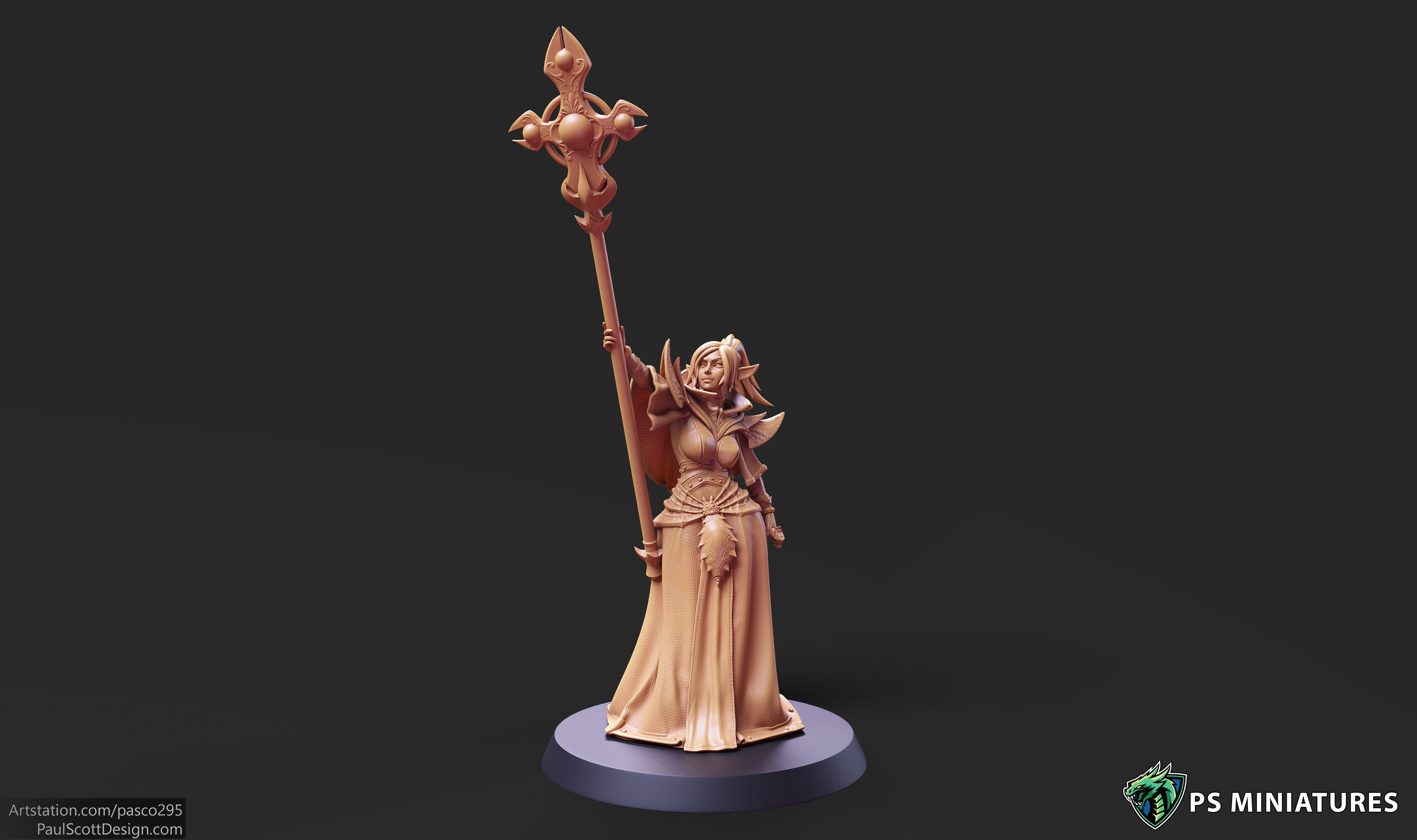 Drow Cleric Pose 3 - 4 Variants and Pinup 3D model 3D printable | CGTrader