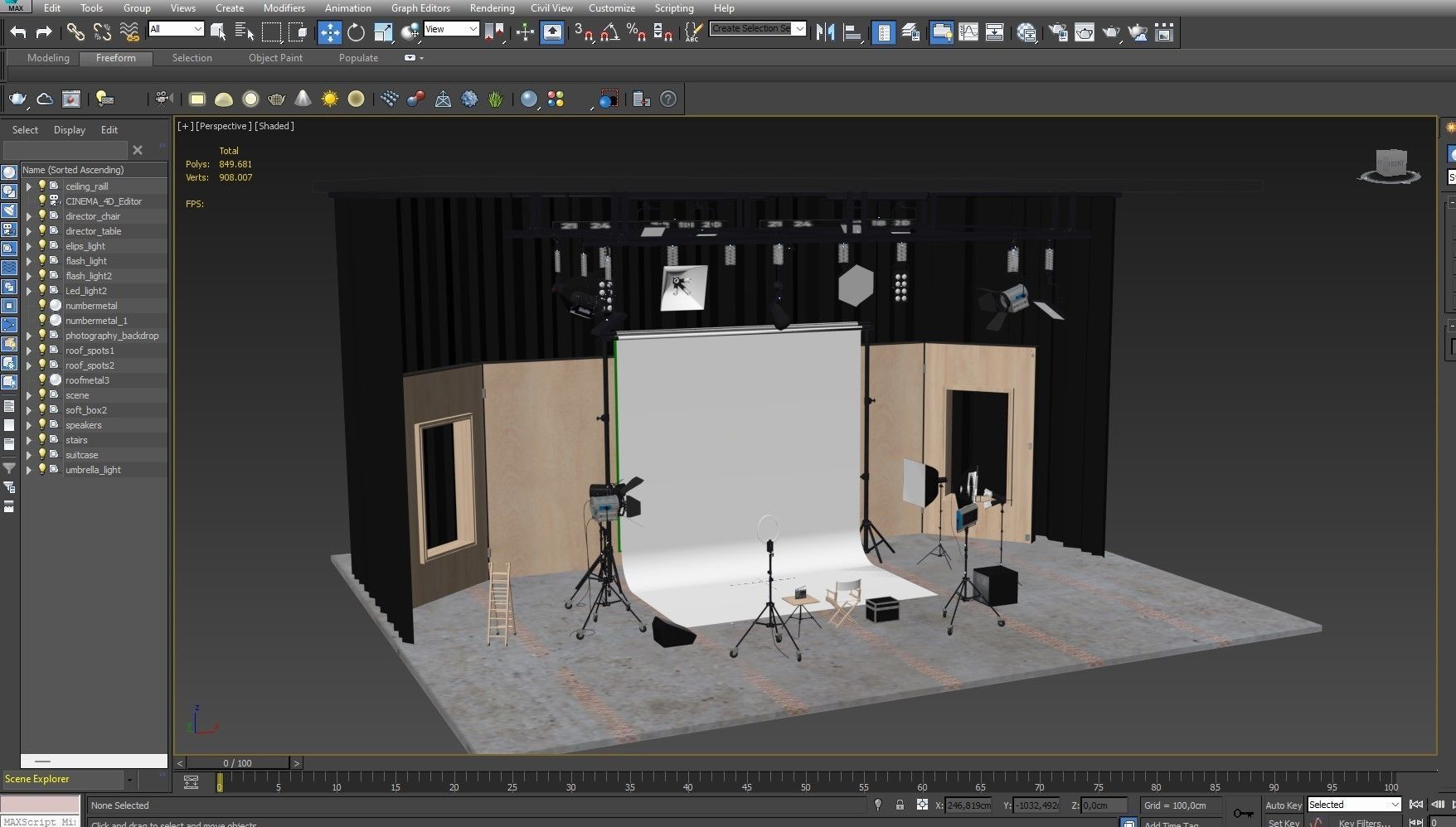 Photography Studio Scene 3D model | CGTrader