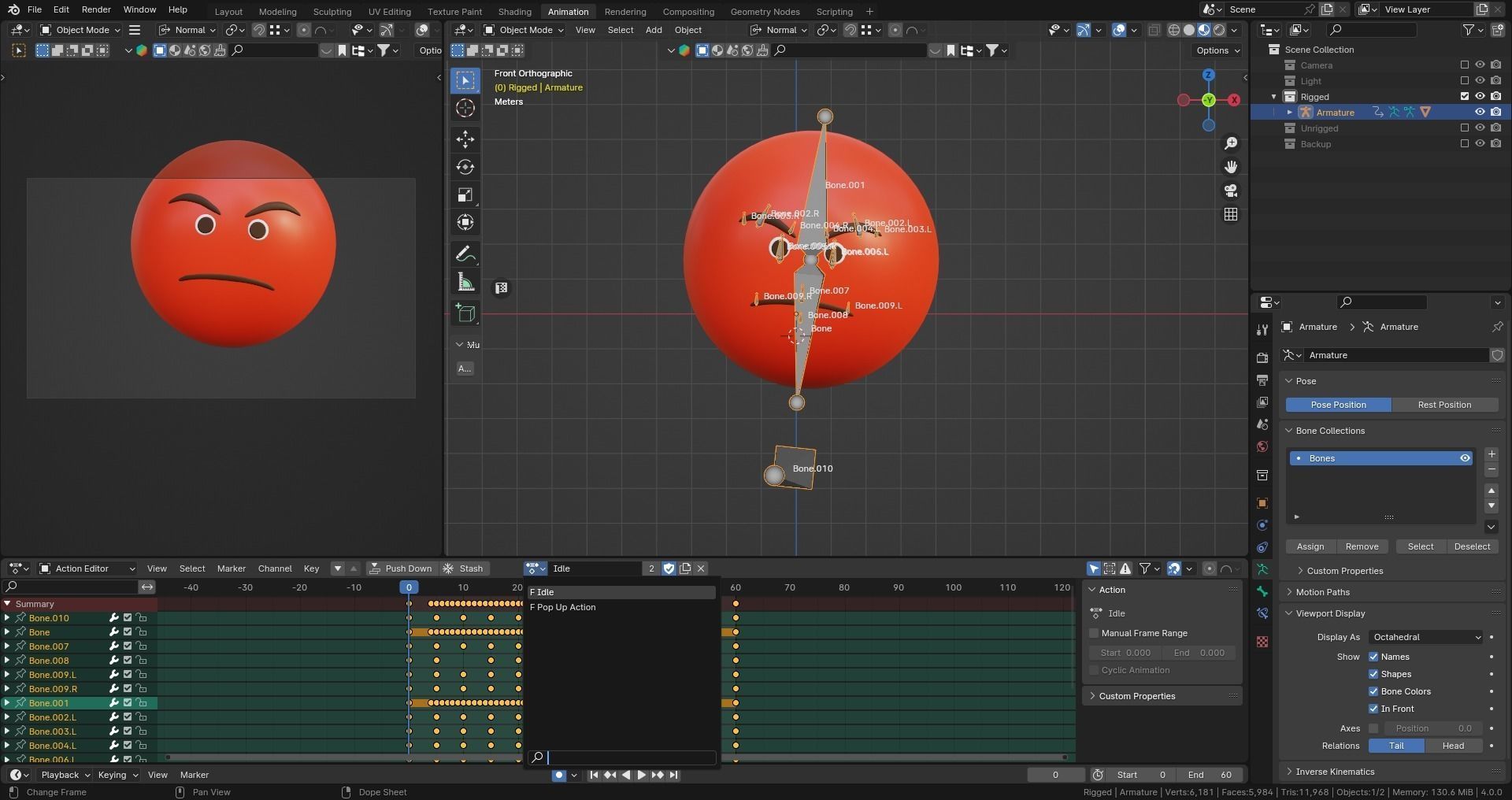 Angry red ball Emoticon Emoji or Smiley 3D model animated rigged | CGTrader