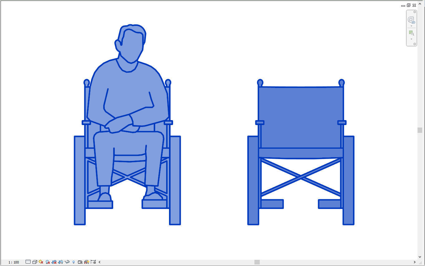 3D model Wheelchair with and without person - Revit family VR / AR ...