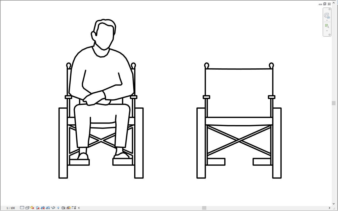 3D model Wheelchair with and without person - Revit family VR / AR ...