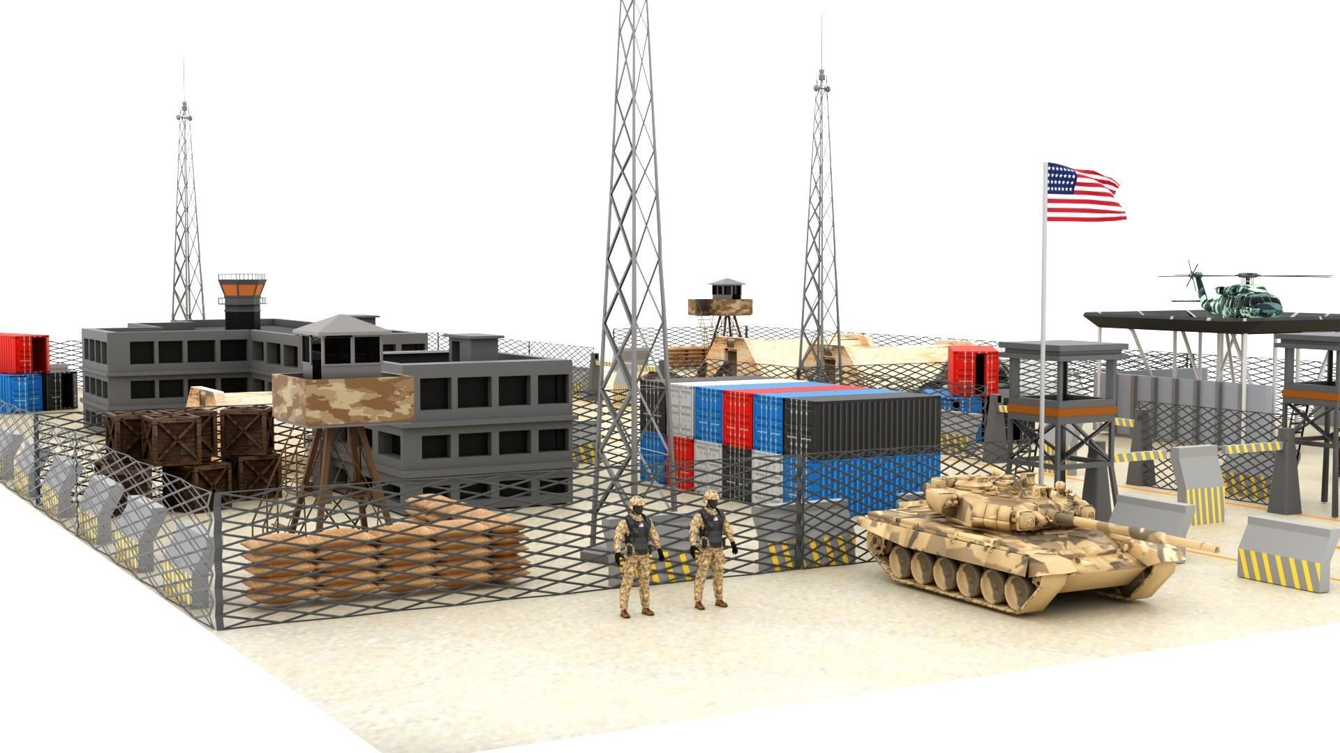 3D model US Military Base VR / AR / low-poly | CGTrader