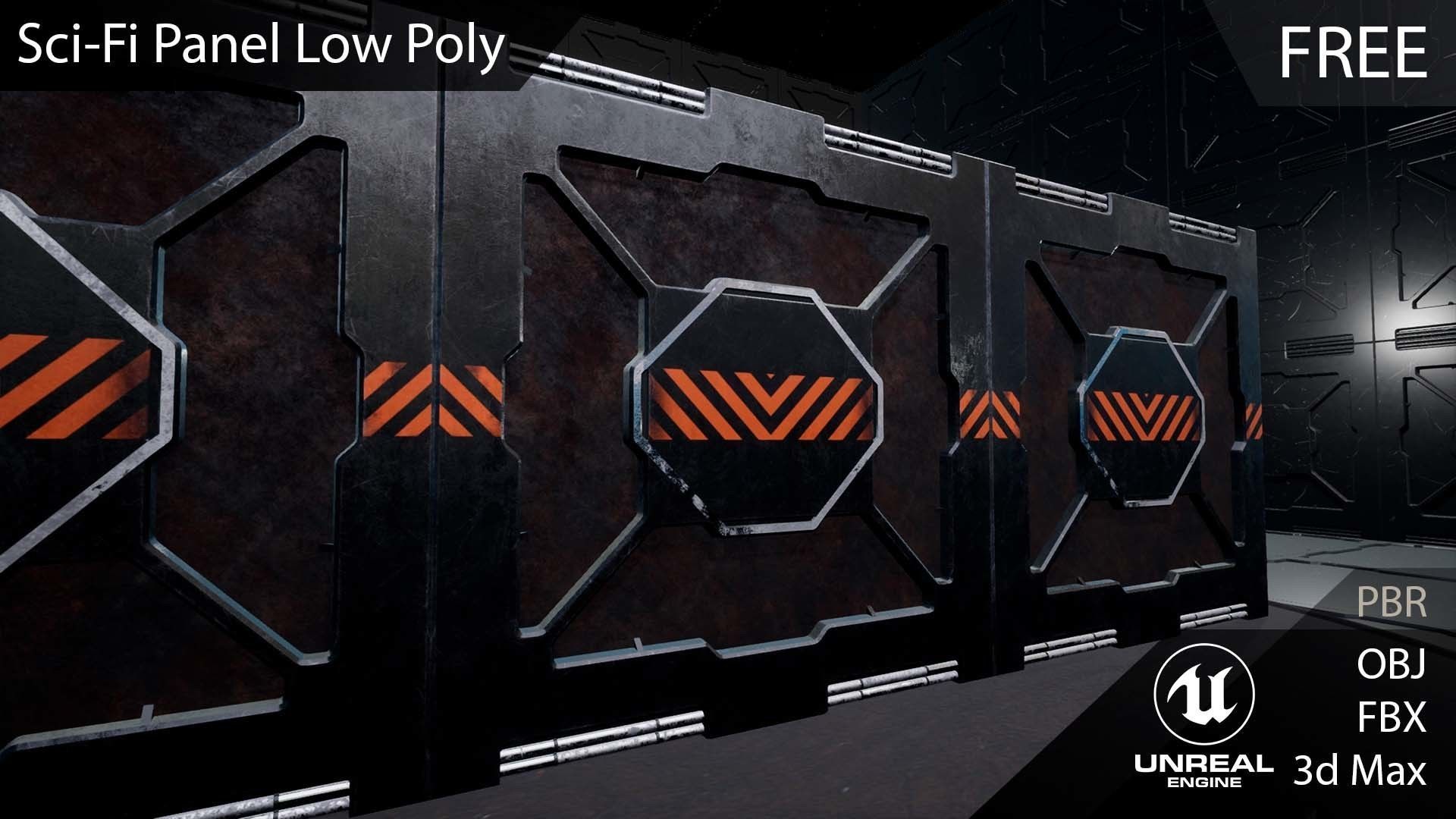 Low Poly Sci-Fi panels free VR / AR / low-poly 3D model | CGTrader