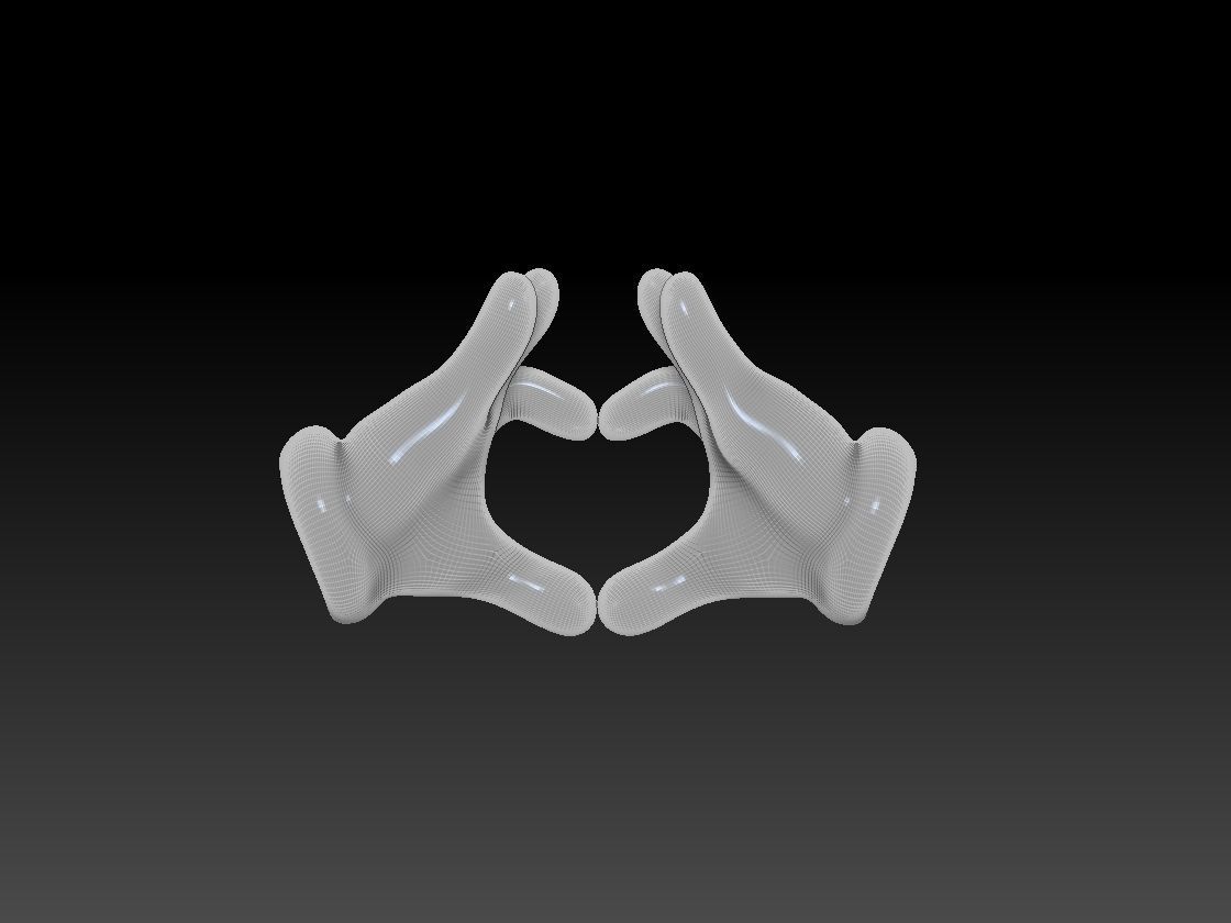 Cartoon Hand - Heart Shape 3D model | CGTrader