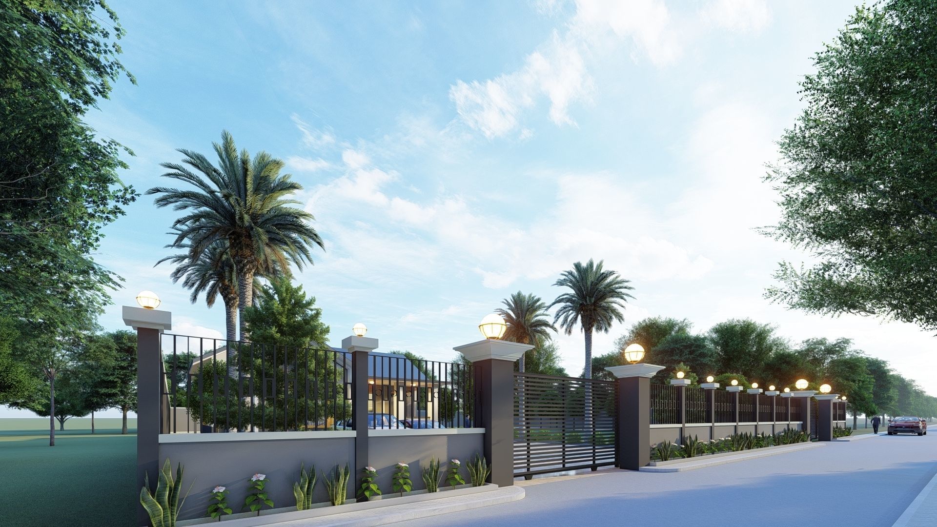 3D model House Design Modern Exterior One Storey VR / AR / low-poly ...