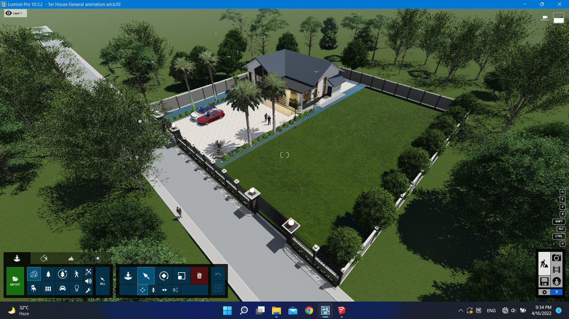 3D model House Design Modern Exterior One Storey VR / AR / low-poly ...