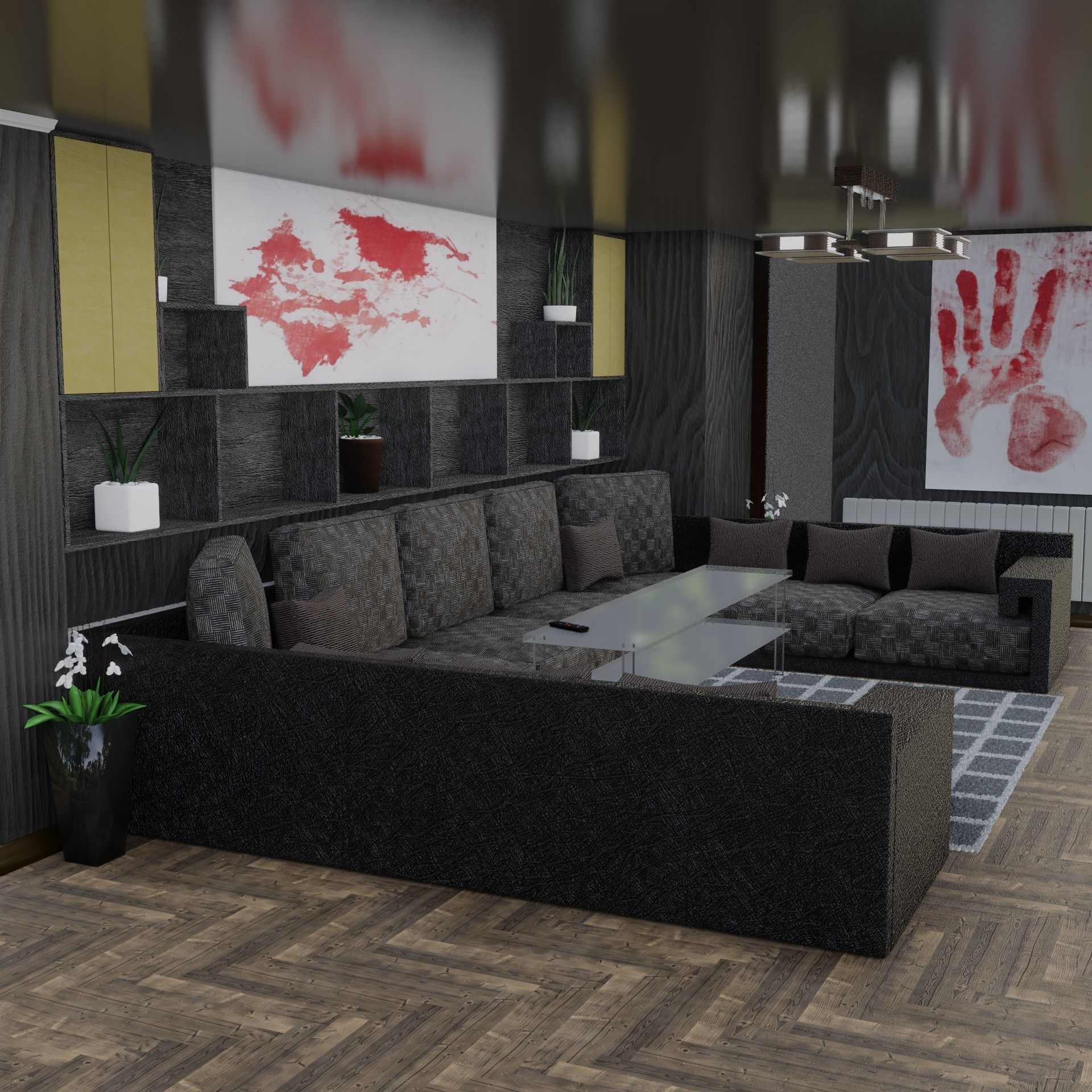 Blender Eevee Modern Mansion Low-poly 3D model free VR / AR / low-poly ...