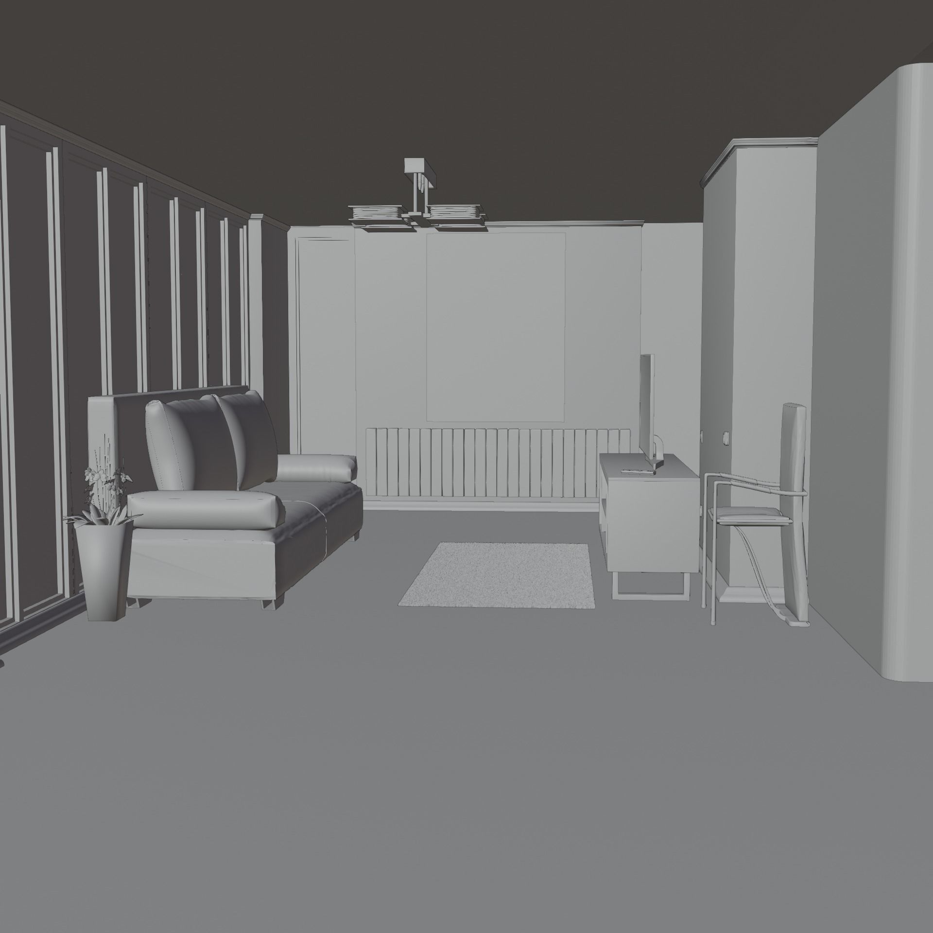 Blender Eevee Modern Mansion Low-poly 3D model free VR / AR / low-poly ...