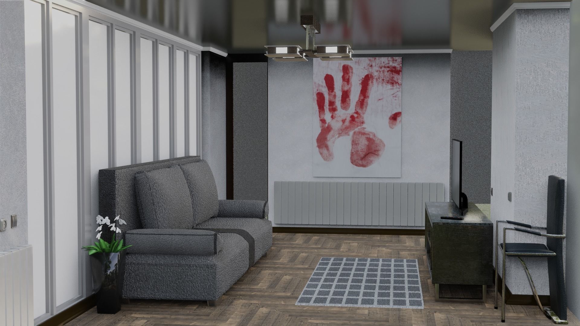 Blender Eevee Modern Mansion Low-poly 3D model free VR / AR / low-poly ...