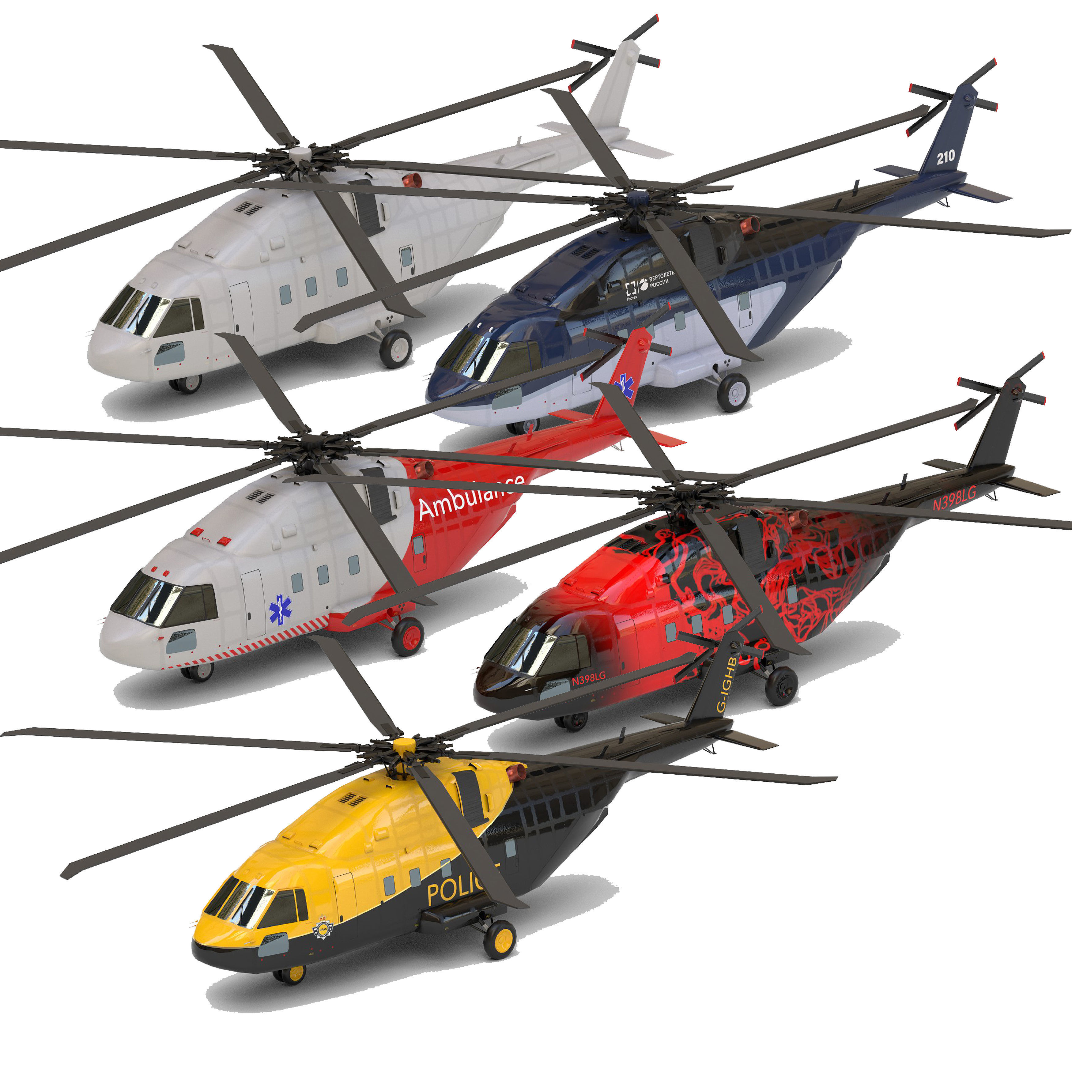 3D model Helicopter asset VR / AR / low-poly | CGTrader
