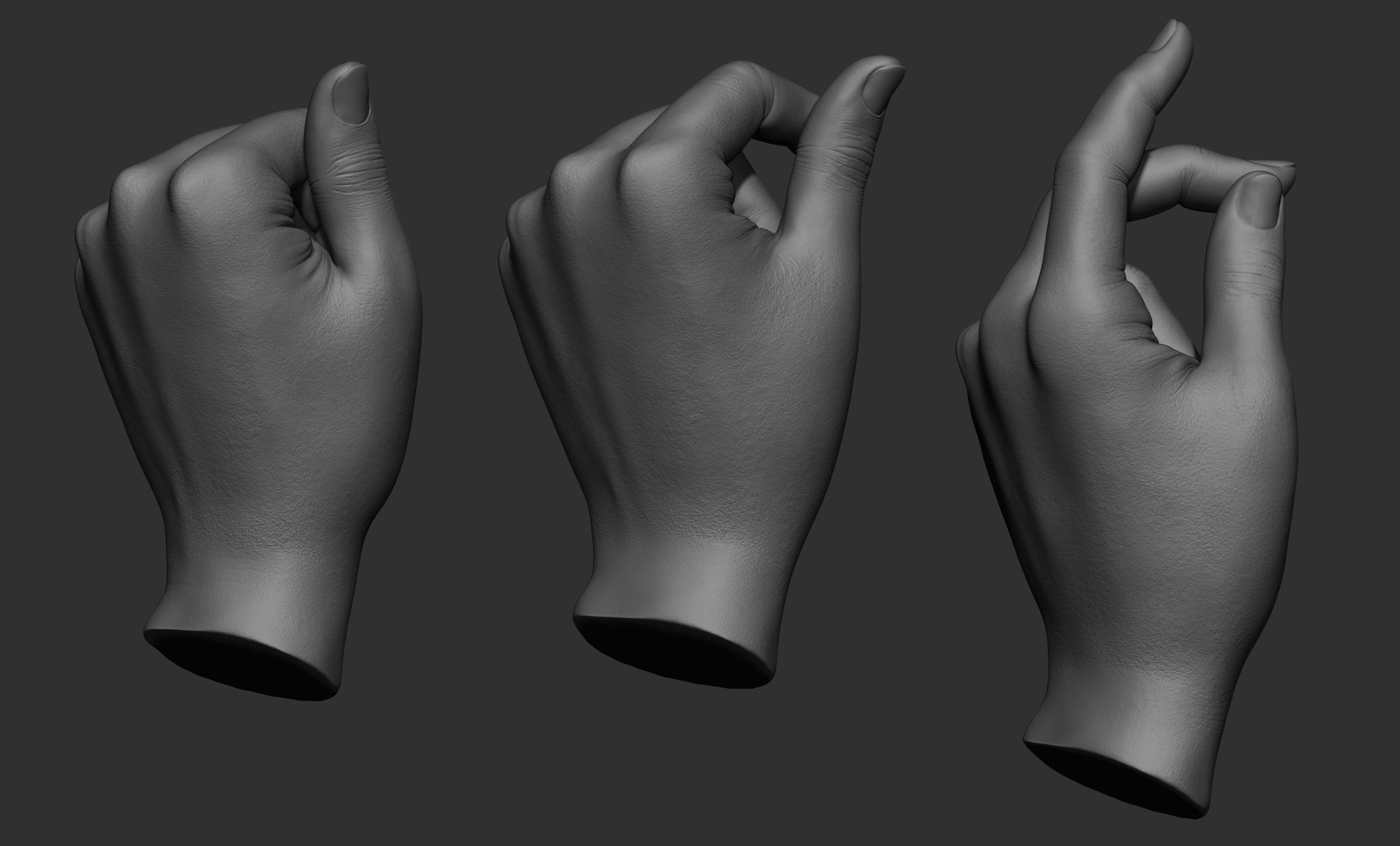 17 Female hand poses 3D model | CGTrader