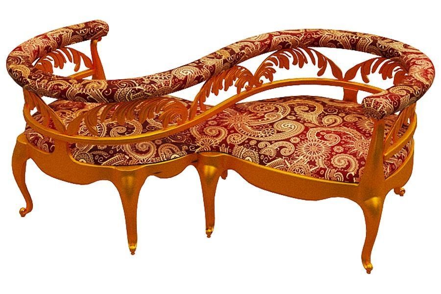 3D model Antique courting chair VR / AR / low-poly | CGTrader