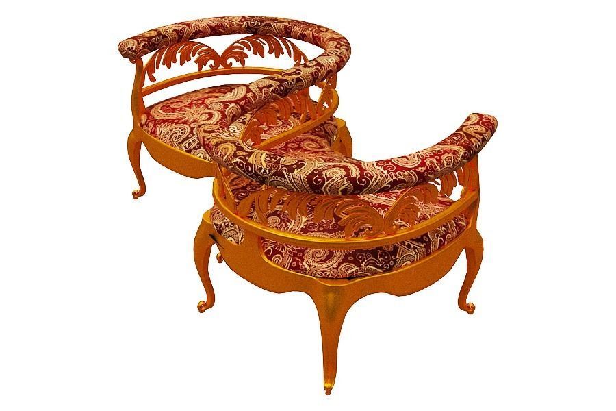 3D model Antique courting chair VR / AR / low-poly | CGTrader