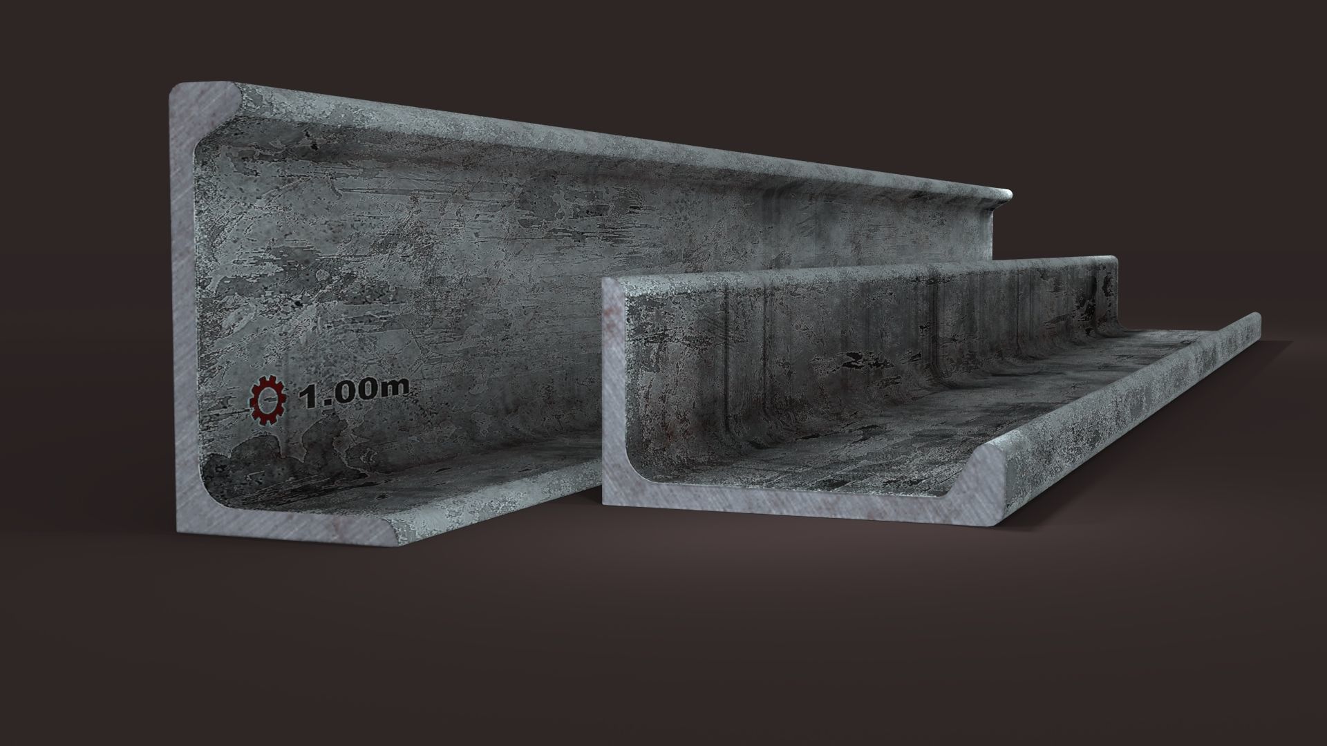 3D model Angle Steel Beam SMB10 Low-poly Model VR / AR / low-poly ...