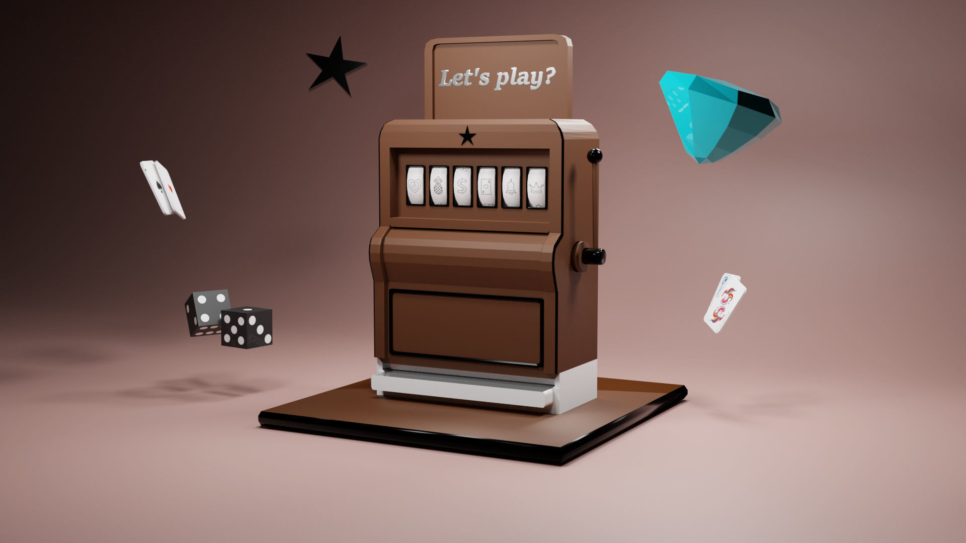 3D model Low poly slot machine 1 VR / AR / low-poly | CGTrader