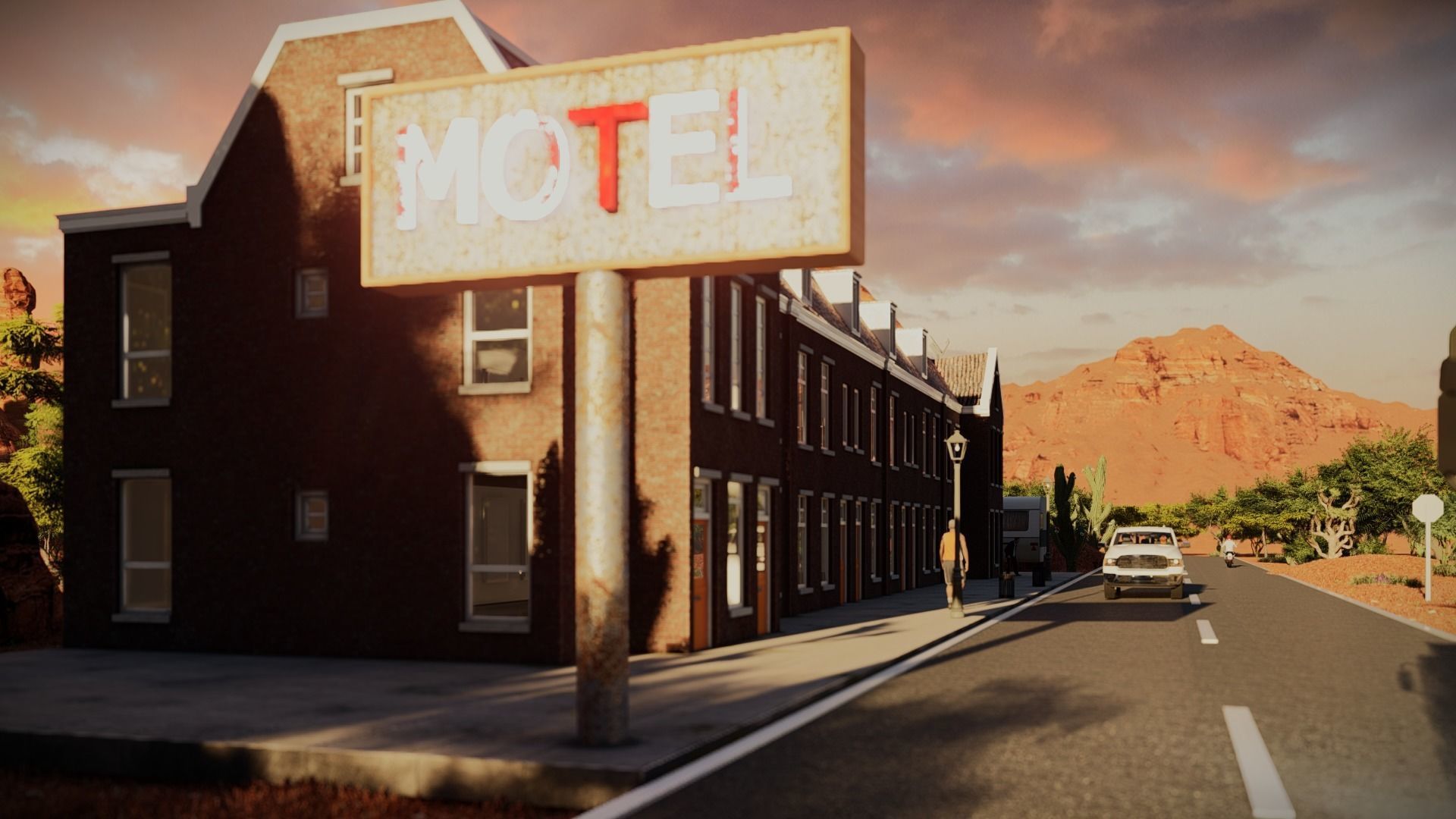 3D model Motel Building VR / AR / low-poly | CGTrader