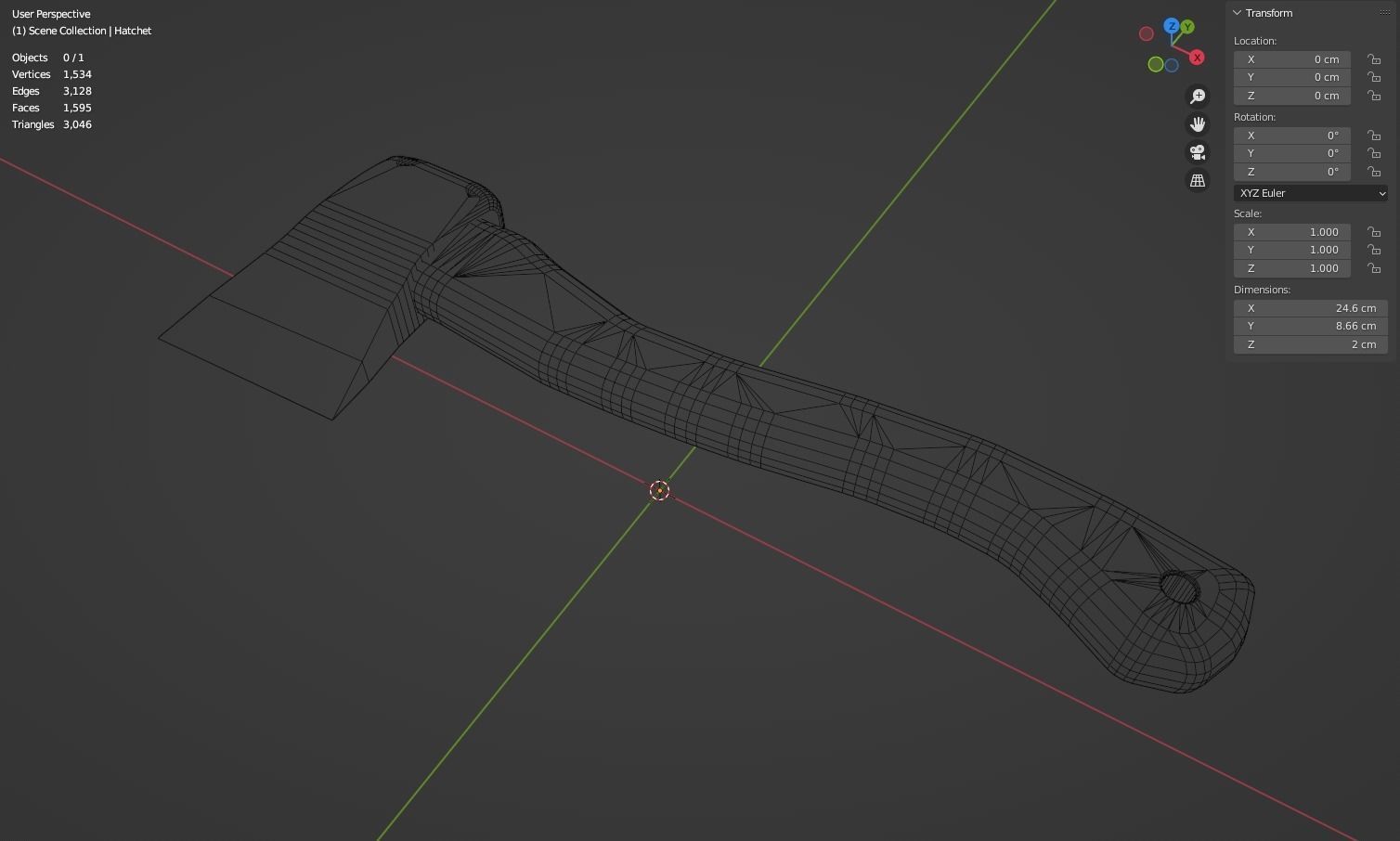 Simple Hatchet with Wooden Handle free 3D model | CGTrader