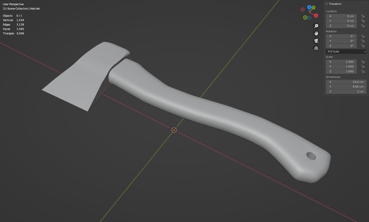 Simple Hatchet with Wooden Handle free 3D model | CGTrader