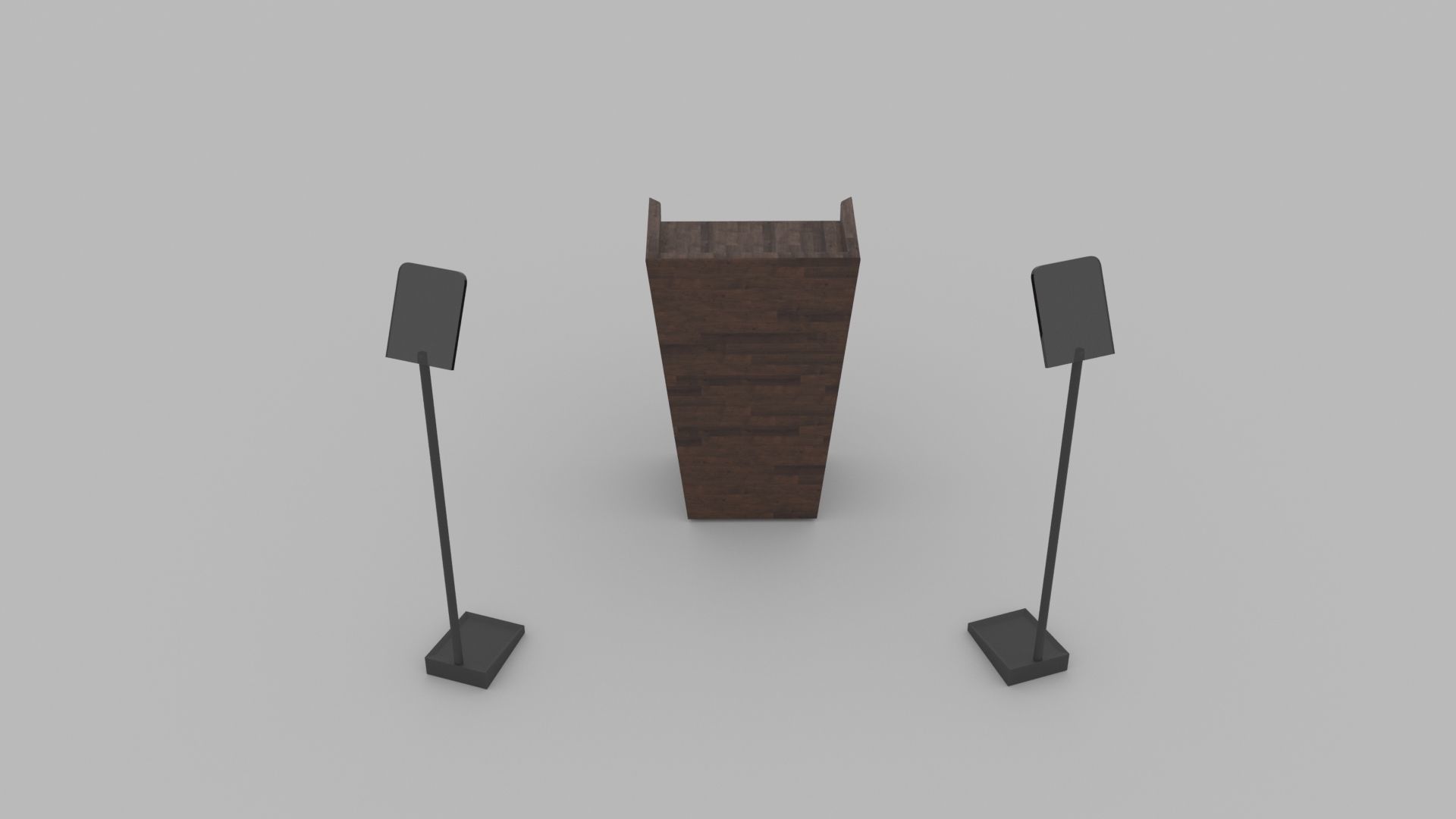 Wood Rostrum and Prompter 3D model | CGTrader