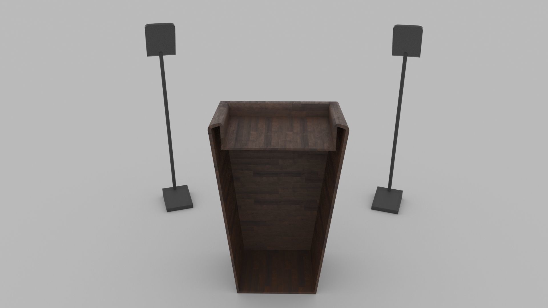 Wood Rostrum and Prompter 3D model | CGTrader