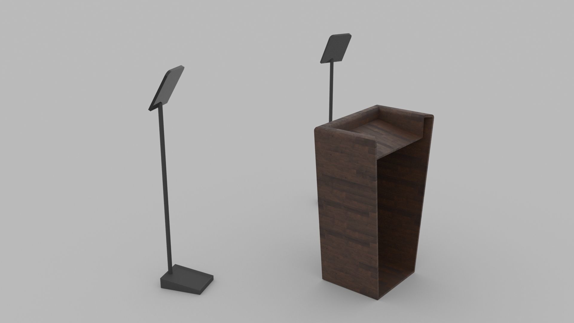 Wood Rostrum and Prompter 3D model | CGTrader