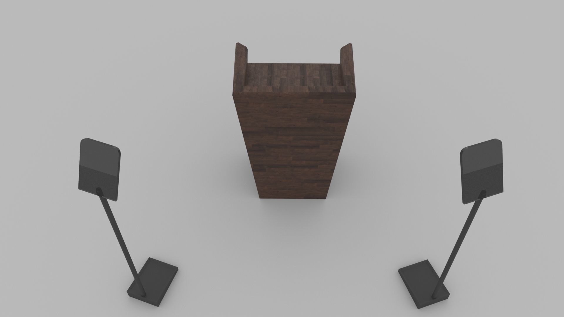Wood Rostrum and Prompter 3D model | CGTrader